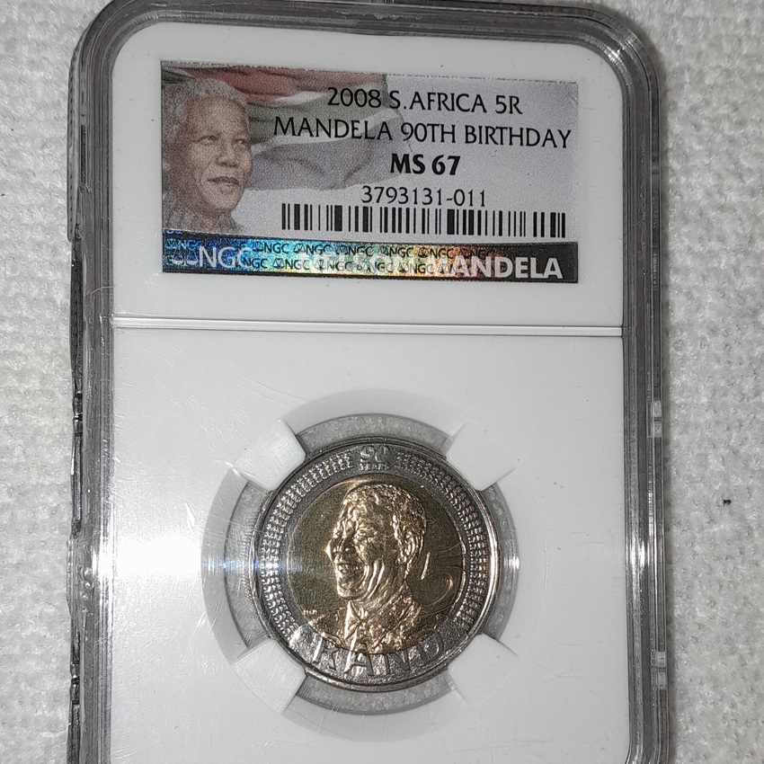 2008 Mandela R5 Coin MS 67 NGC Grading JuggleBee
